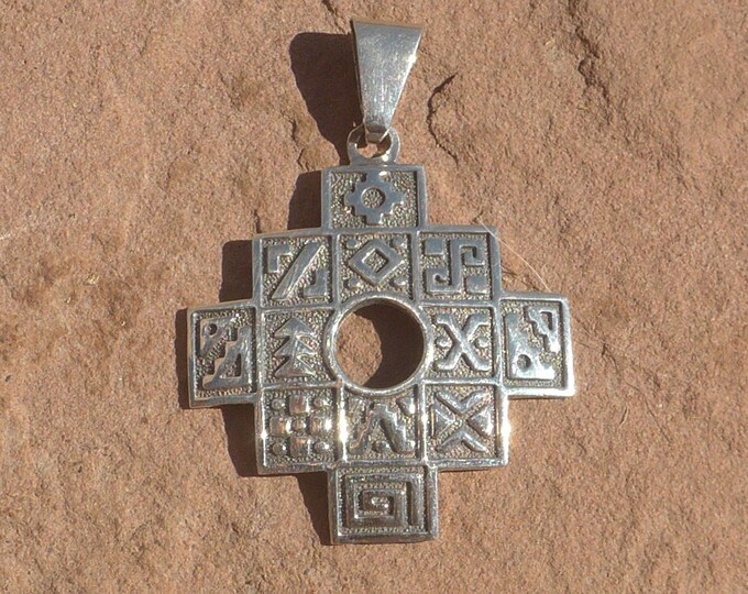 Silver Chakana Pendant With Inka Symbols - Etsy