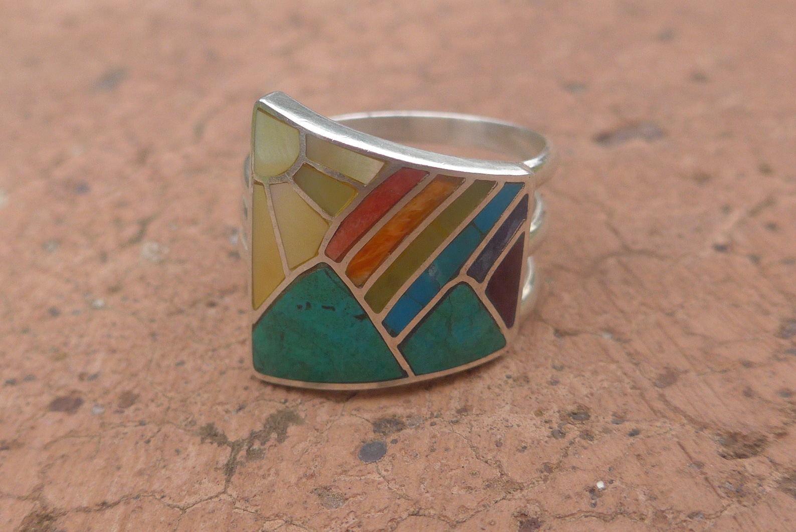 Nature Ring - Mountains, Rainbow and Sun - Colorful Ring - Etsy
