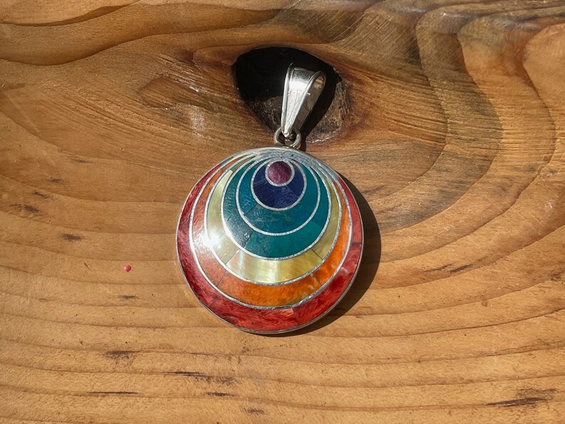 Silver Andean Chakra Stones Pendant - Etsy