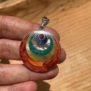Silver Andean Chakra Stones Pendant - Etsy