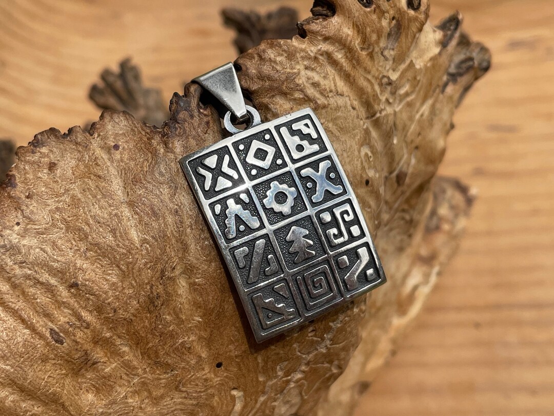 Silver Chakana and Inka Symbols Pendant - Etsy