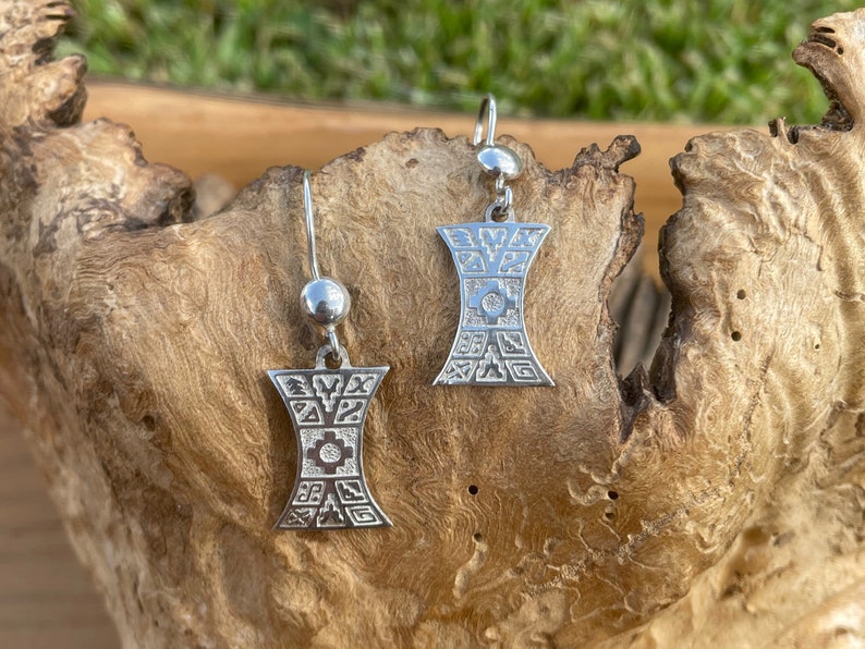 950 Silver Chakana and Inka Symbols Earrings - Etsy