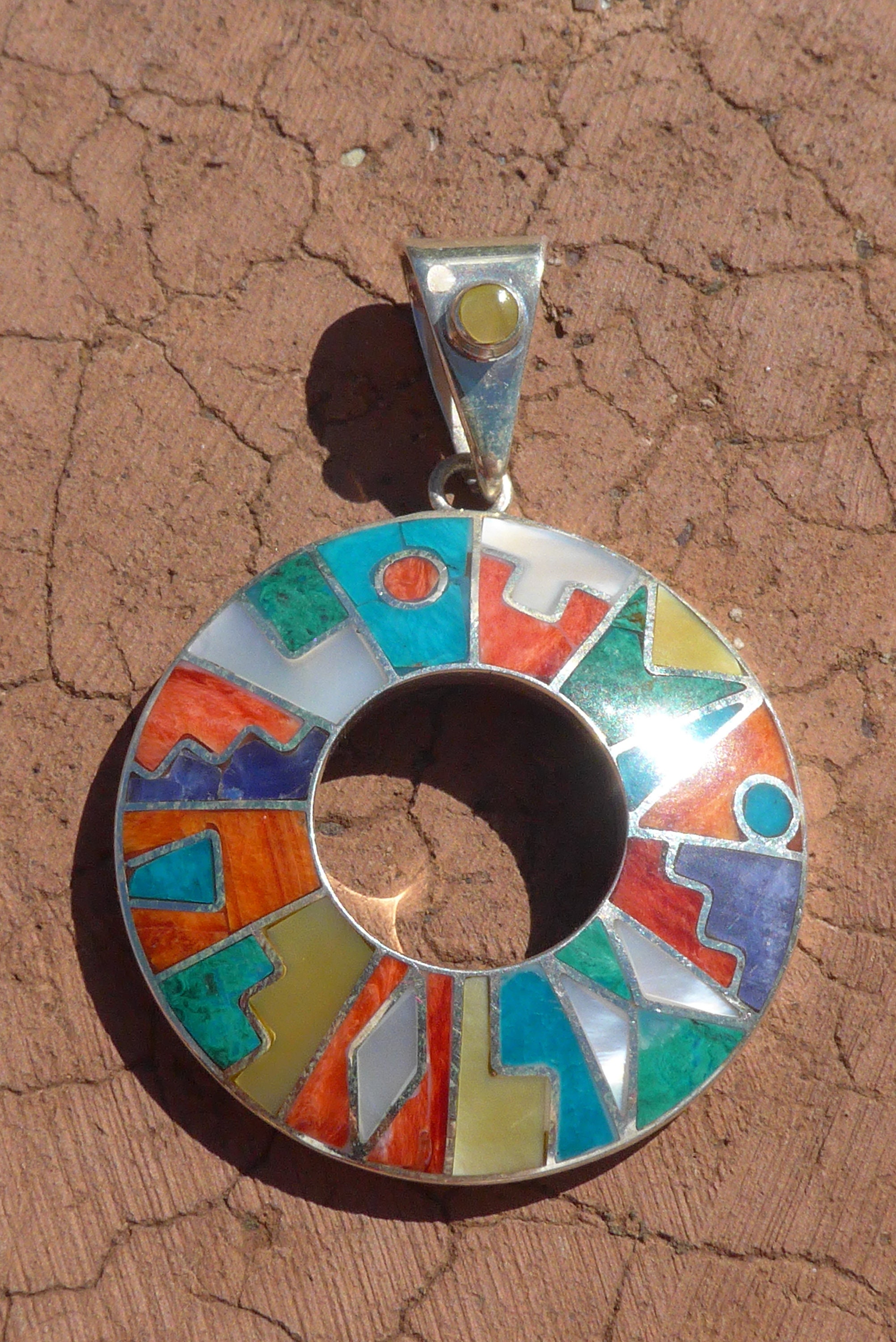 Inka Calendar Colorful Pendant | Etsy