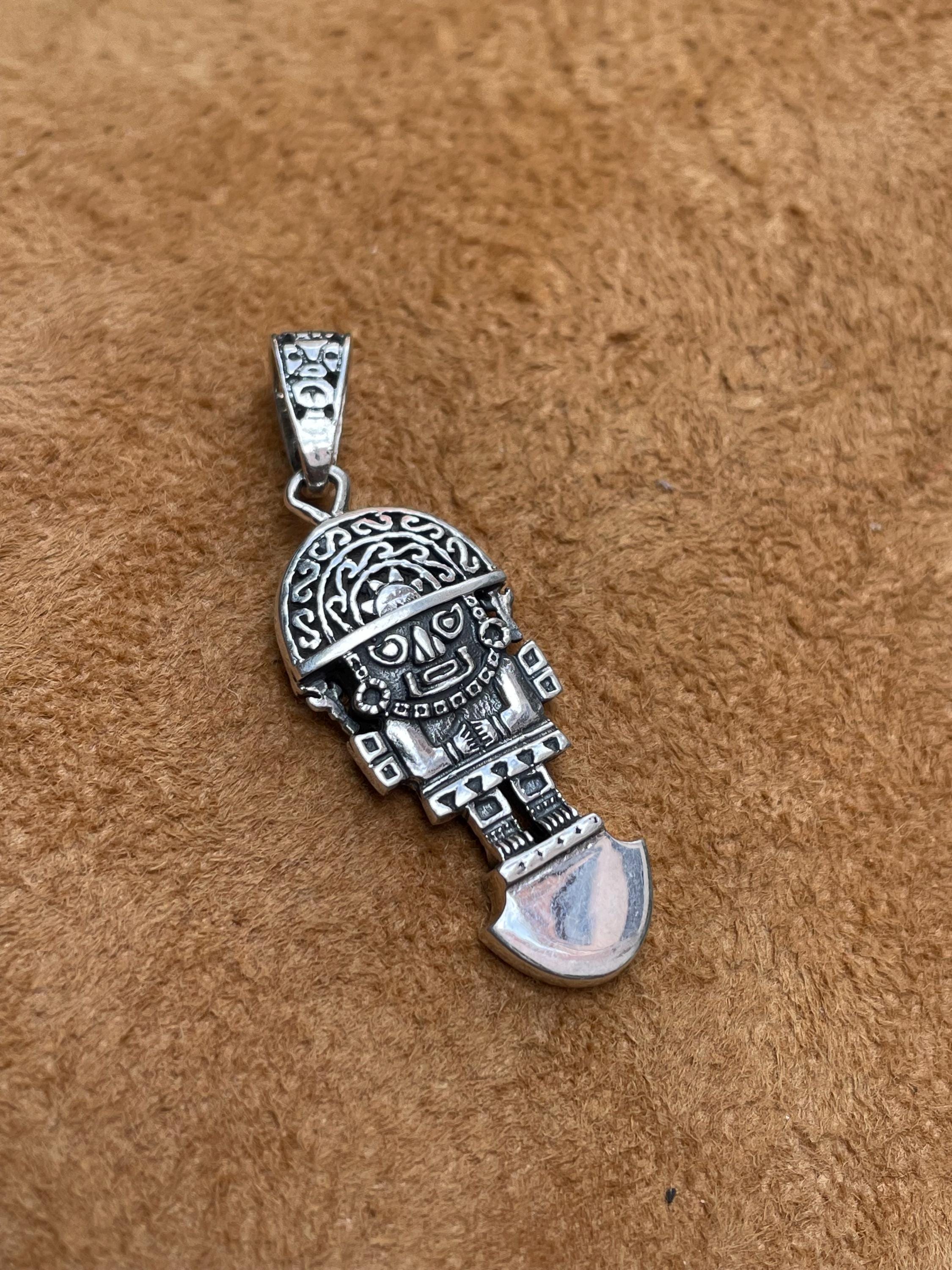 Reversible Healing God Tumi Pendant With Chrysocolla ( Peruvian ...