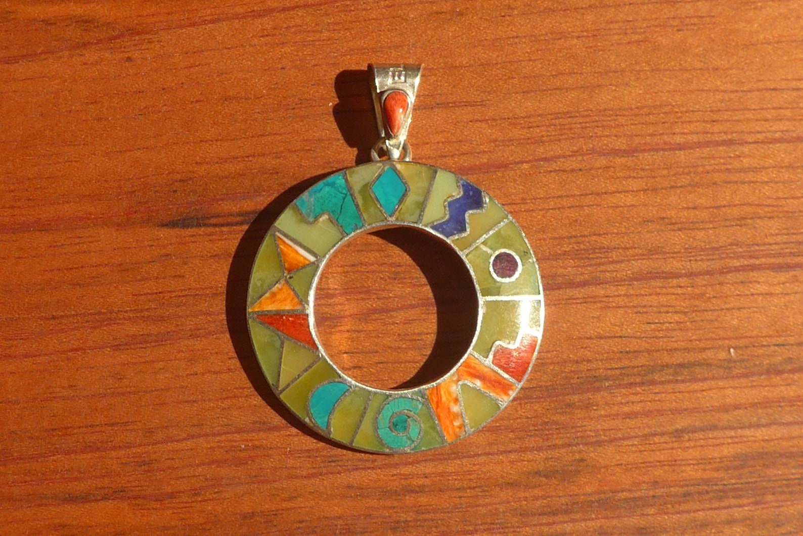 Green and Silver Inca Symbols Pendant With Inca Calendar - Etsy