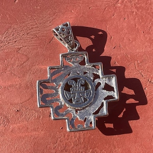 Silver Chakana Pendant With Inka Trilogy ( Condor, Puma, Snake ) With ...