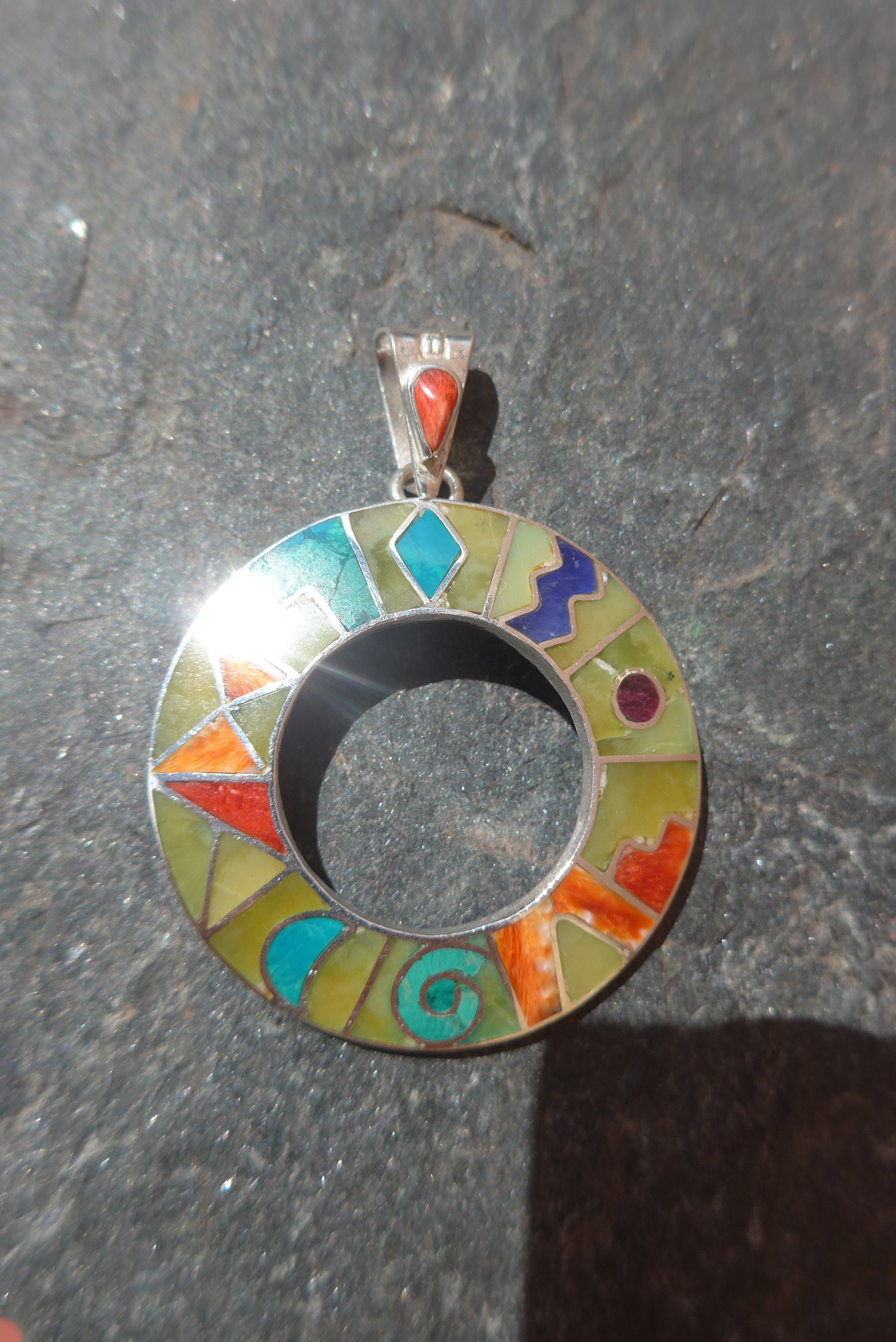 Green and Silver Inca Symbols Pendant With Inca Calendar - Etsy