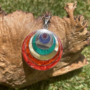 Silver Andean Chakra Stones Pendant - Etsy