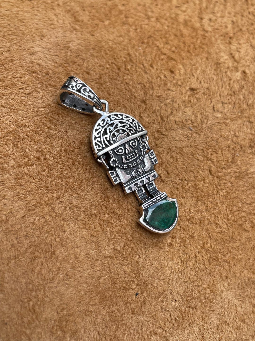 Reversible Healing God Tumi Pendant With Chrysocolla ( Peruvian ...
