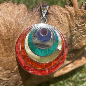 Silver Andean Chakra Stones Pendant - Etsy