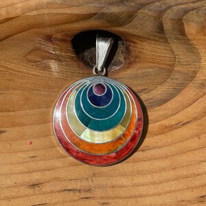 Silver Andean Chakra Stones Pendant - Etsy