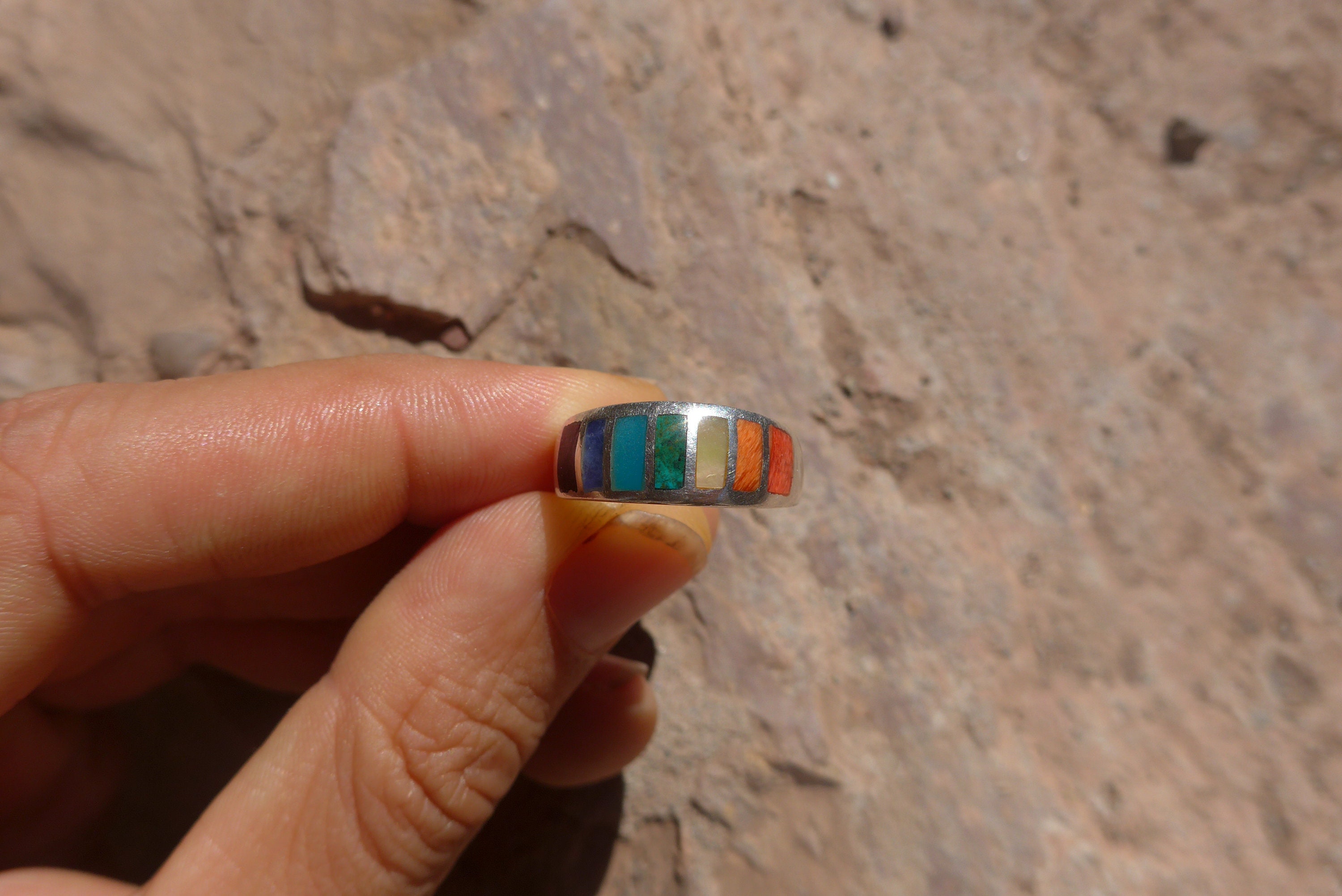 Silver Chakra Stone Ring - Etsy