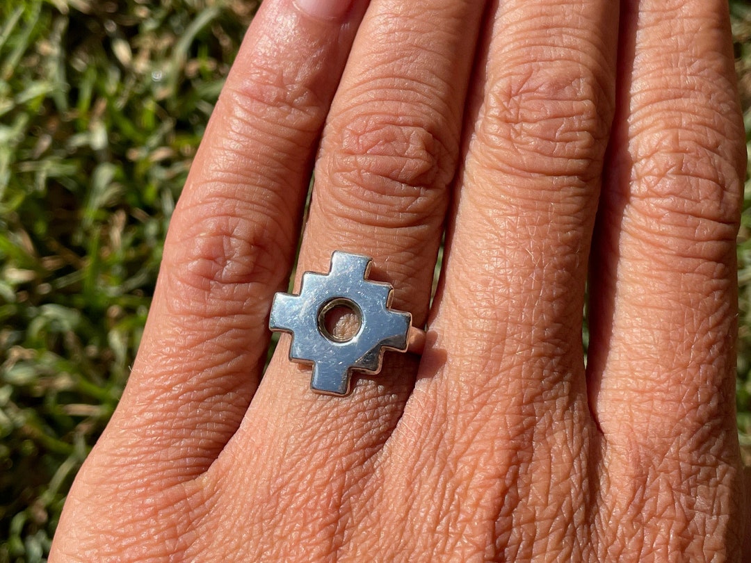 Silver Chakana Ring - Etsy