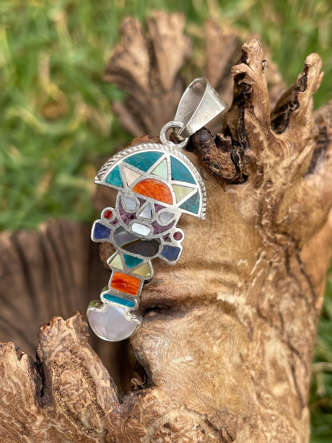 Silver Colorful Tumi healing God Pendant - Etsy