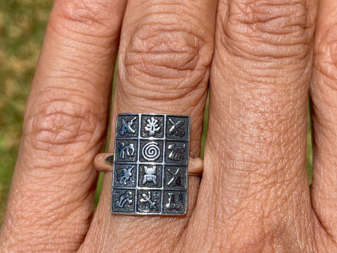 Nazca Lines Silver Ring - Etsy