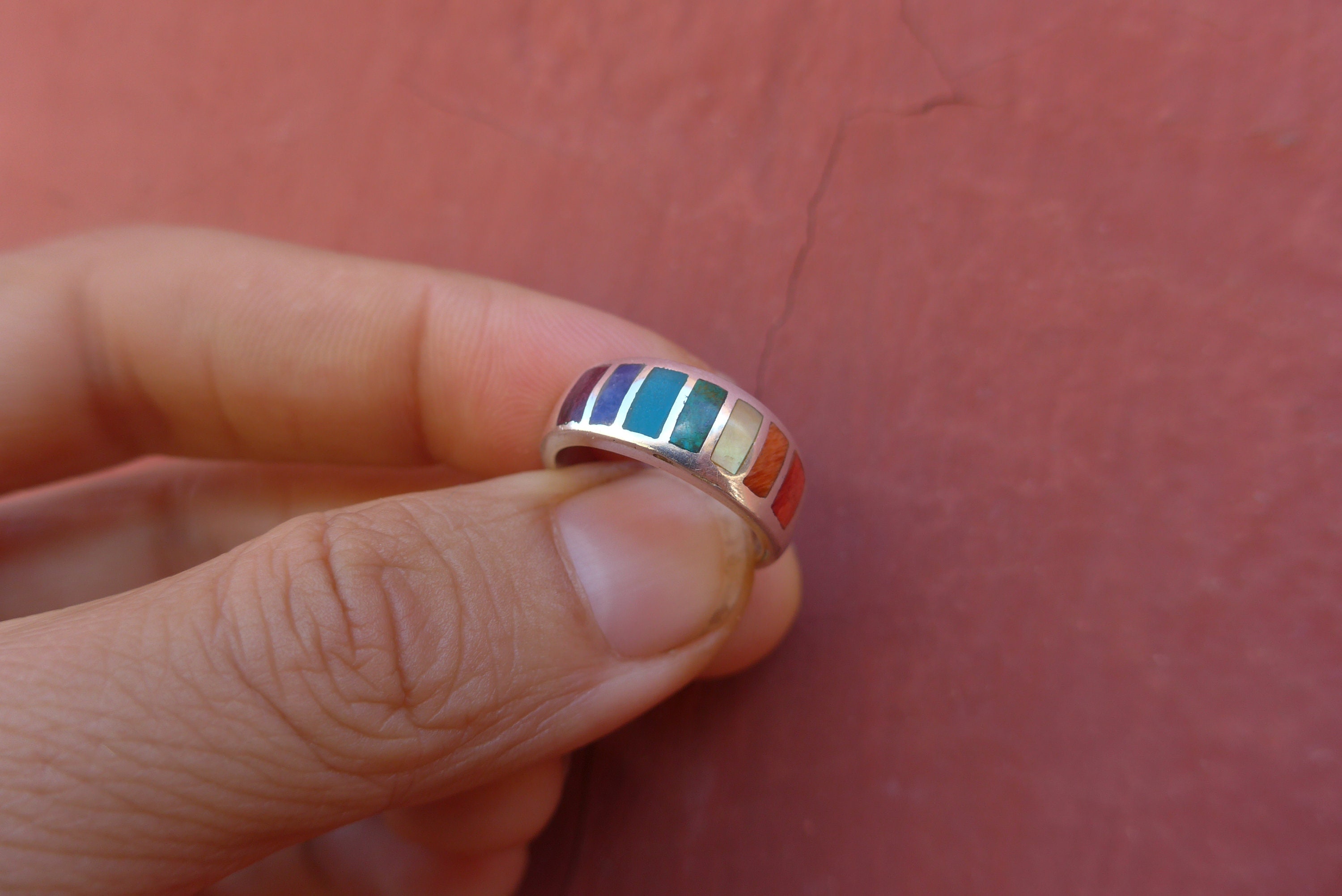 Silver Chakra Stone Ring - Etsy