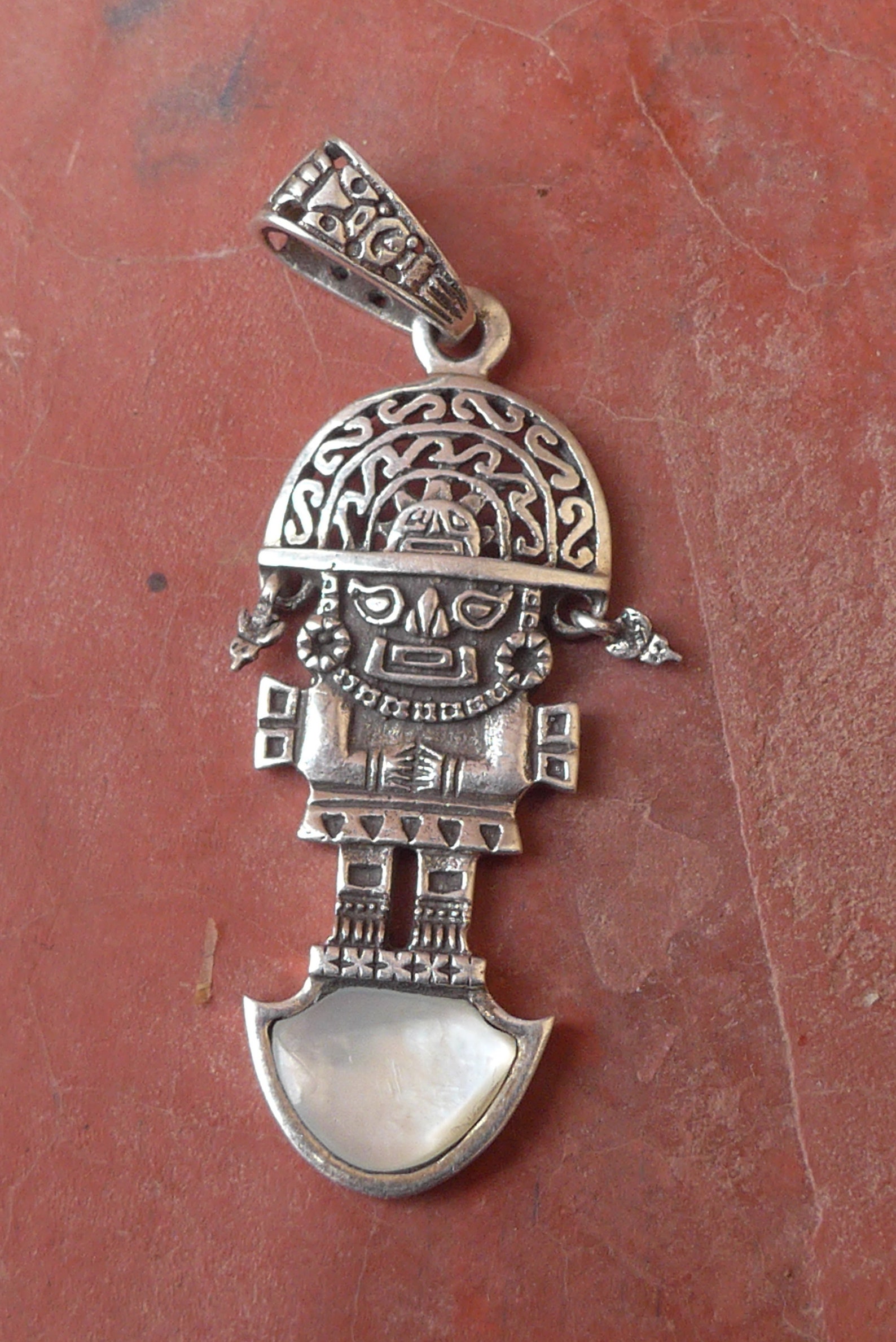Healing God Tumi Pendant With Mother of Pearl - Etsy