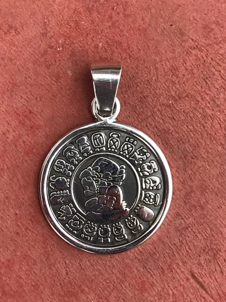 Silver Mayan Calendar Pendant Etsy