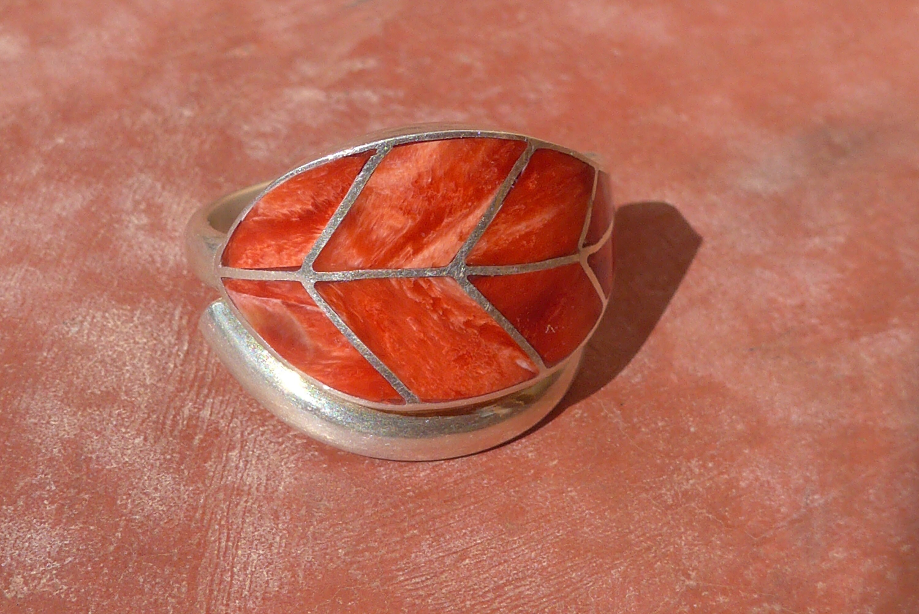 Adjustable Red Leaf Silver Ring | Etsy