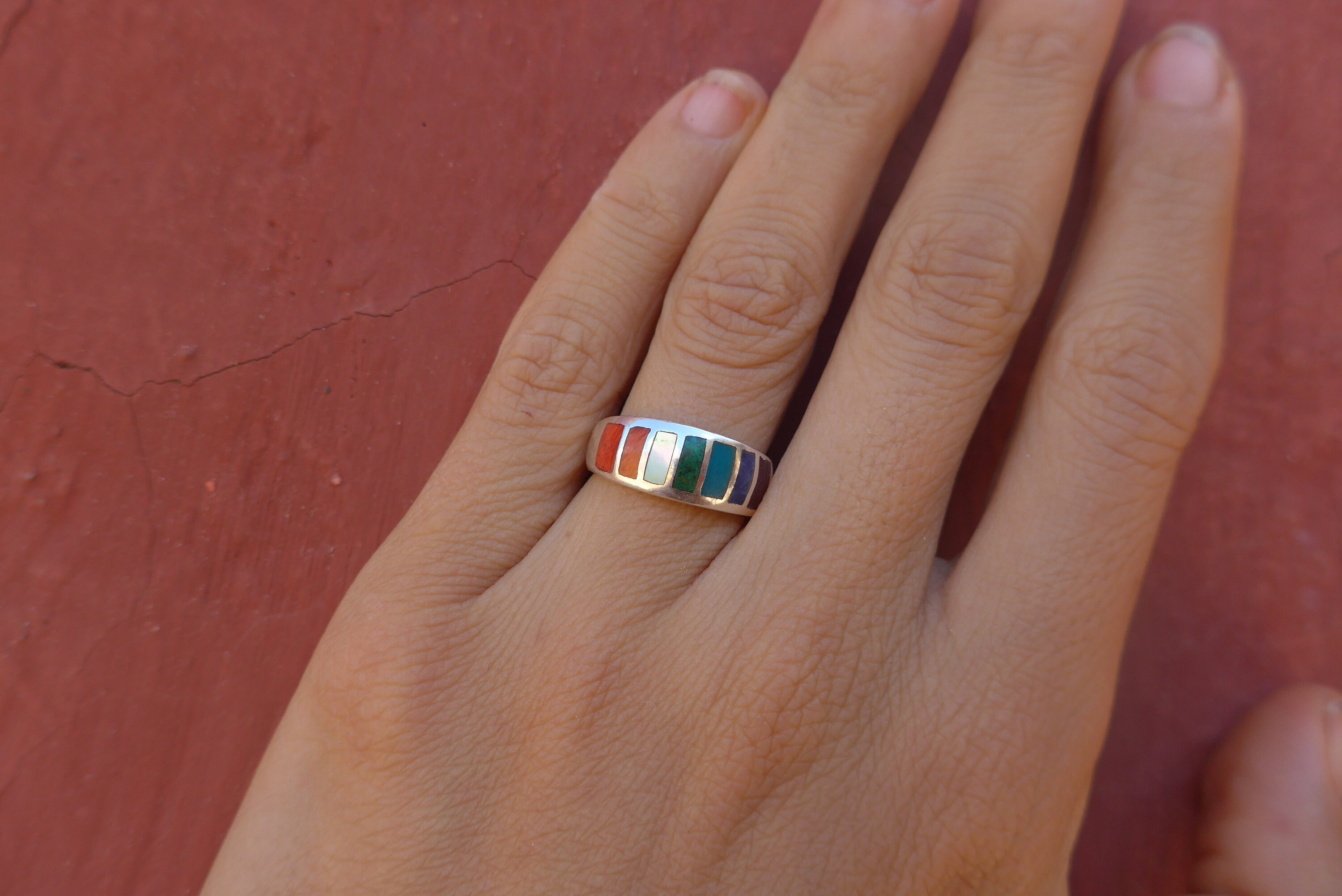 Silver Chakra Stone Ring - Etsy
