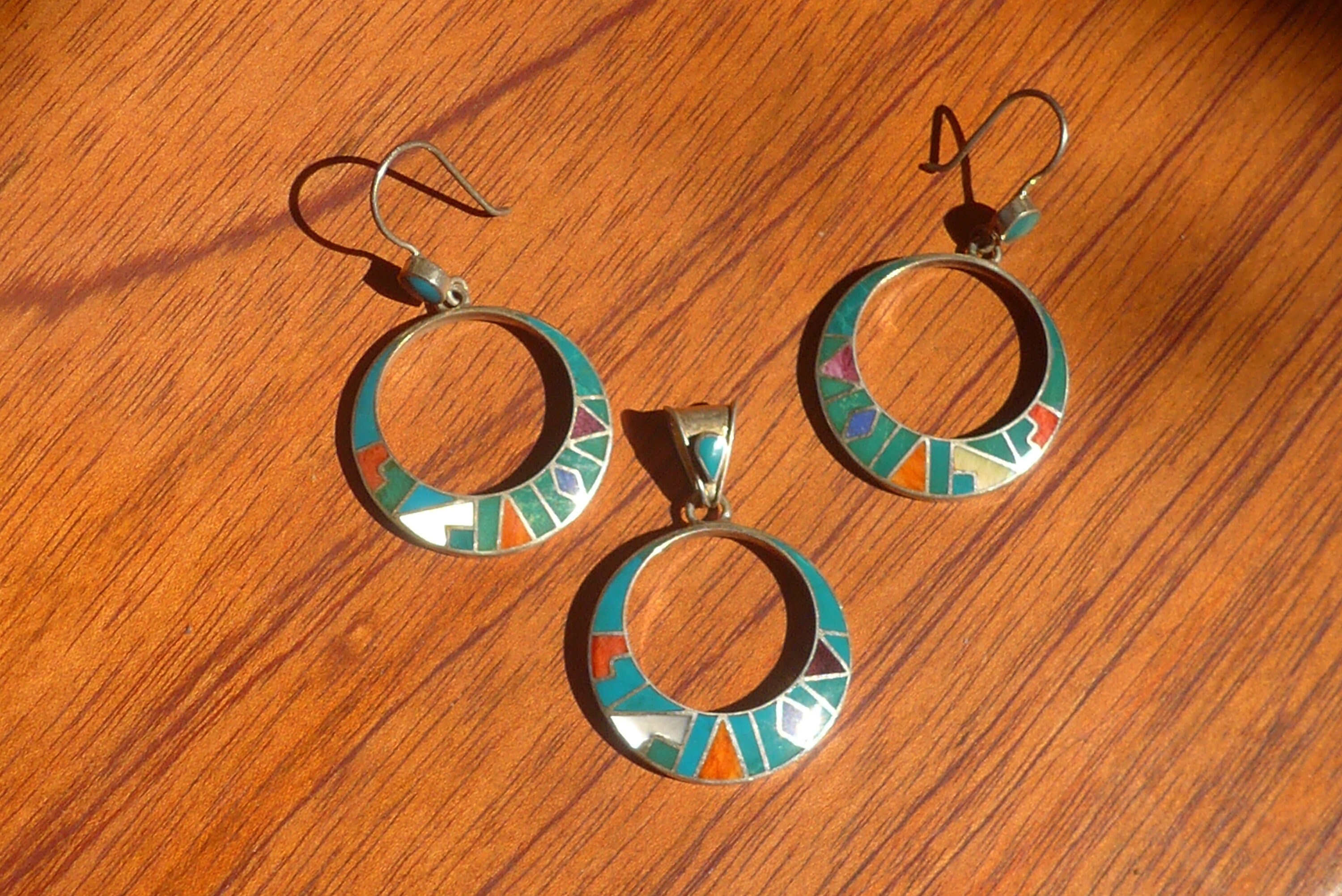 Blue Inca Calendar Jewelry Set | Etsy