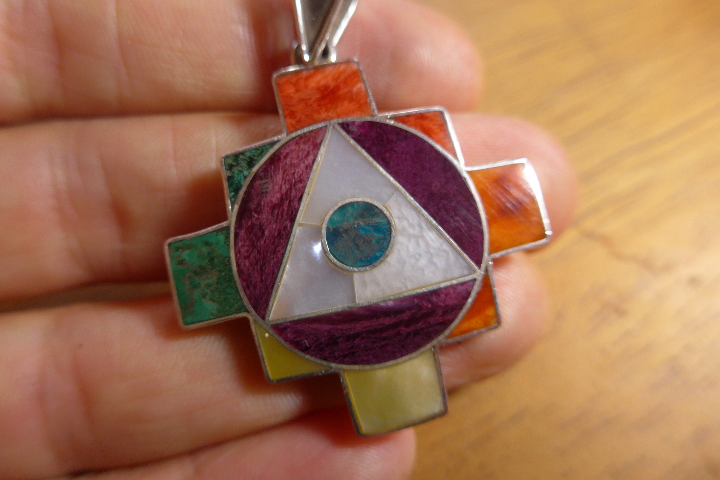 Colorful Chakana Pendant | Etsy