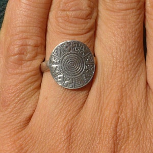 Adjustable Silver Inca Symbols With Spiral Pachamama Ring | Etsy