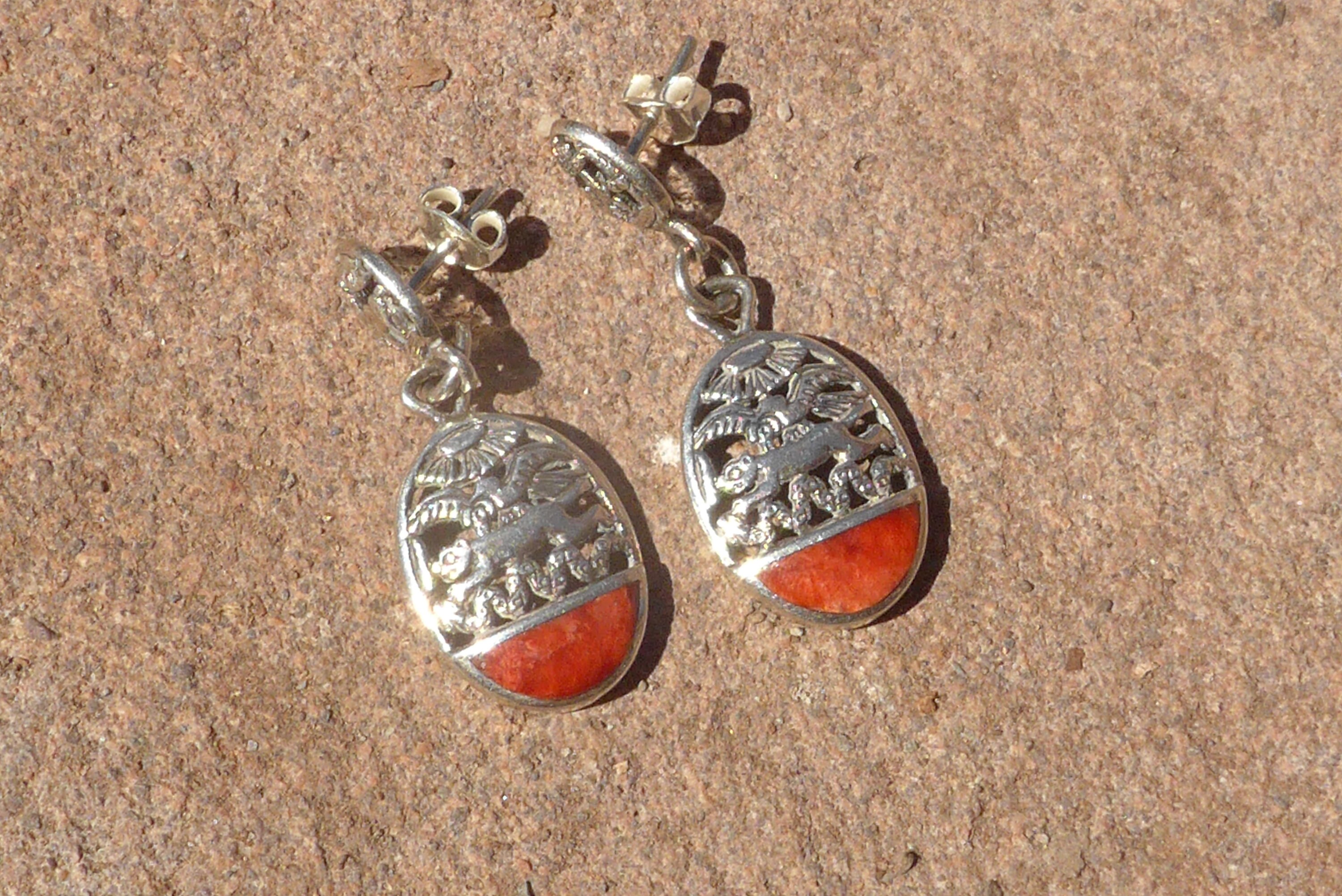 Silver Earrings With Condor Puma and Serpent andean Trilogy | Etsy