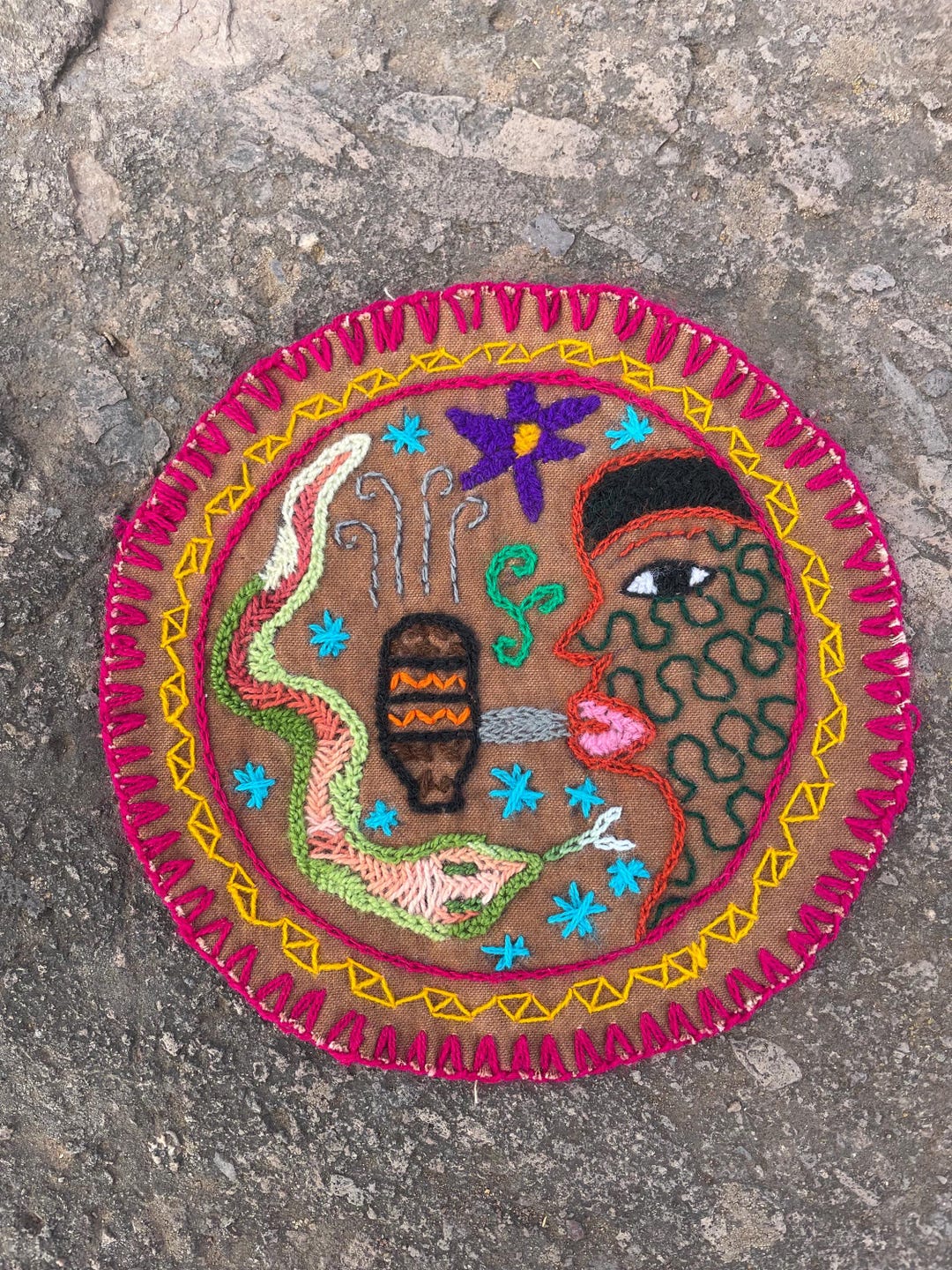 Shipibo Embroidery of Snake and MAPACHO, Altar Cloth s - Etsy