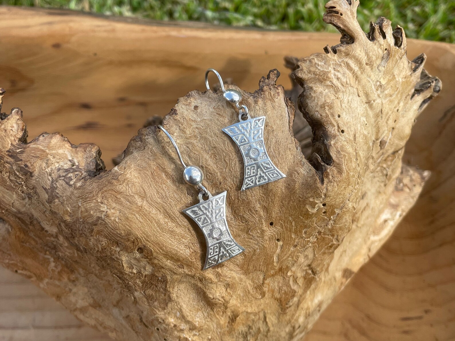 950 Silver Chakana and Inka Symbols Earrings - Etsy