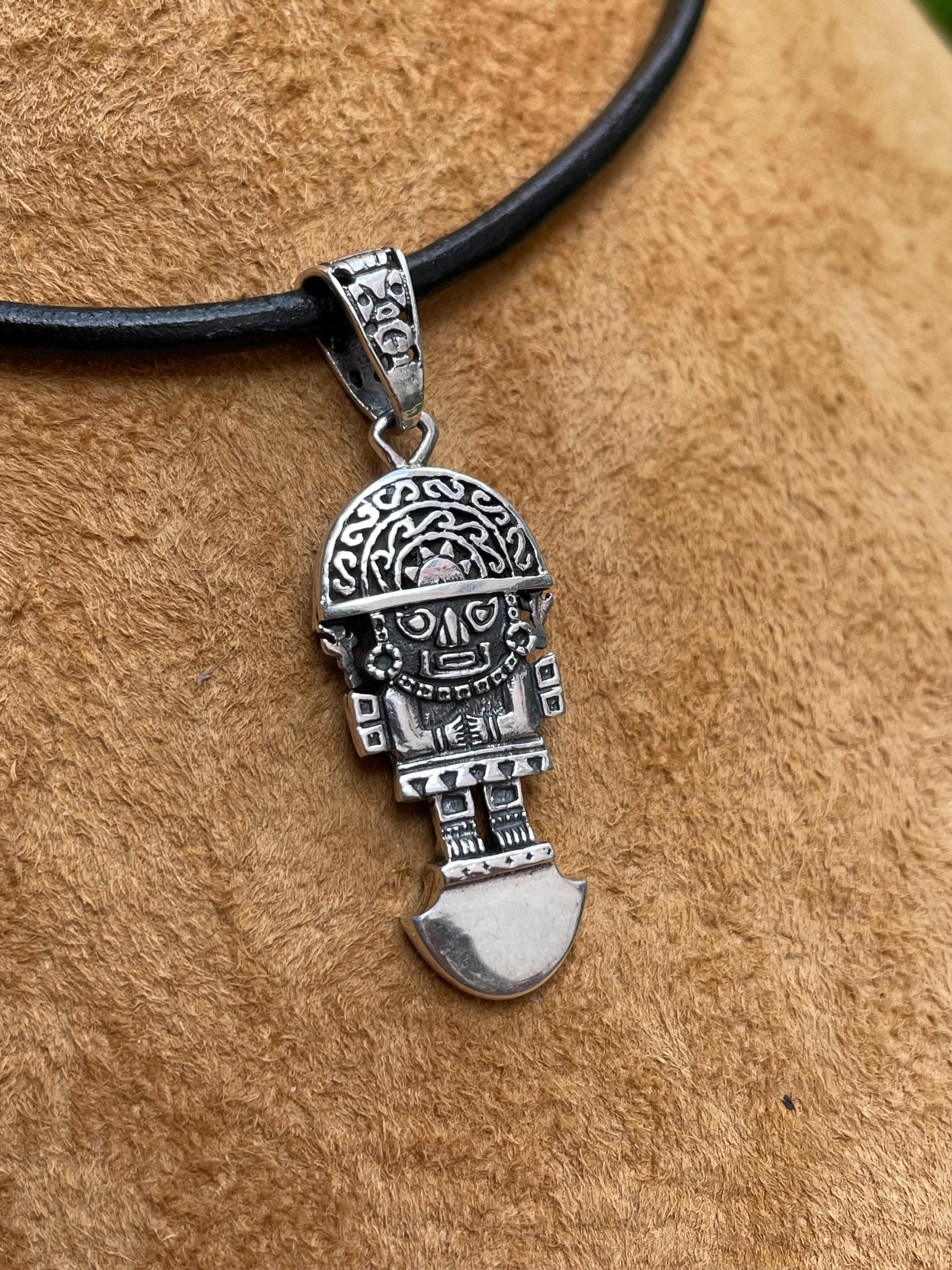 Reversible Healing God Tumi Pendant With Chrysocolla ( Peruvian ...