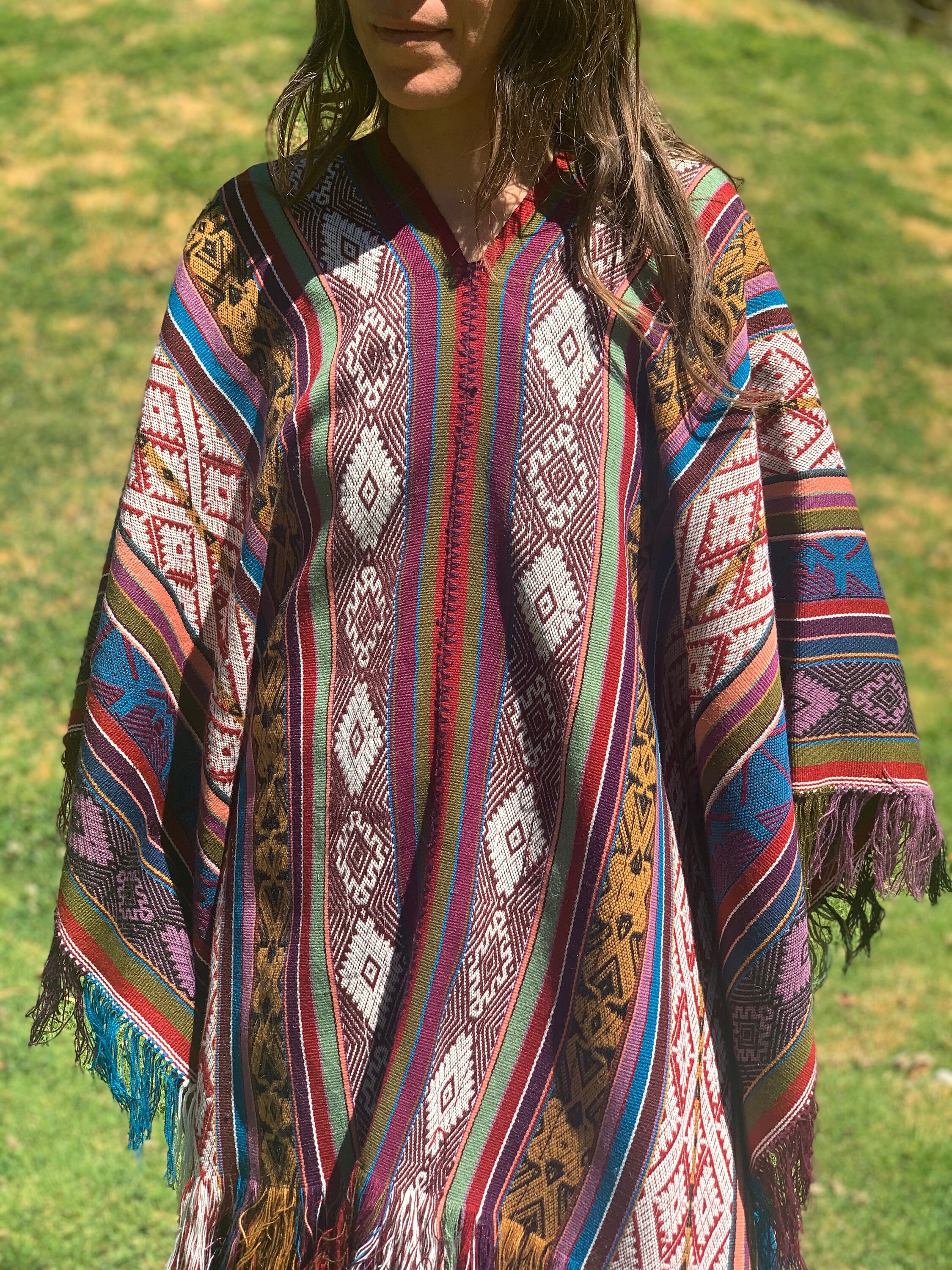 Unisex Poncho Light and Warm Colorful Poncho | Etsy