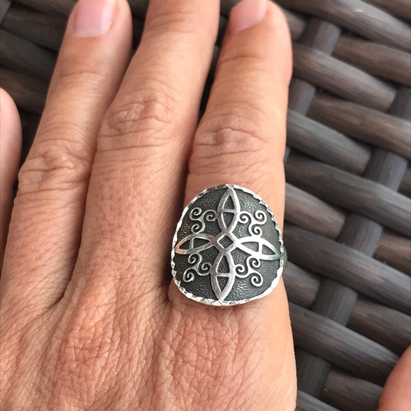 Large Silver Ring Witch - Etsy UK