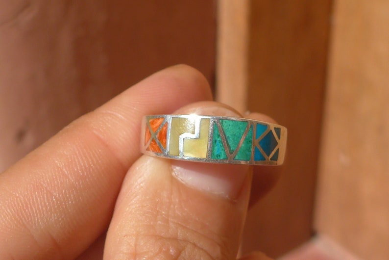 Colorful Inca Calendar Ring - Etsy