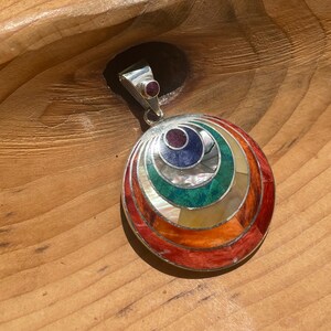 Silver Andean Chakra Stones Pendant - Etsy