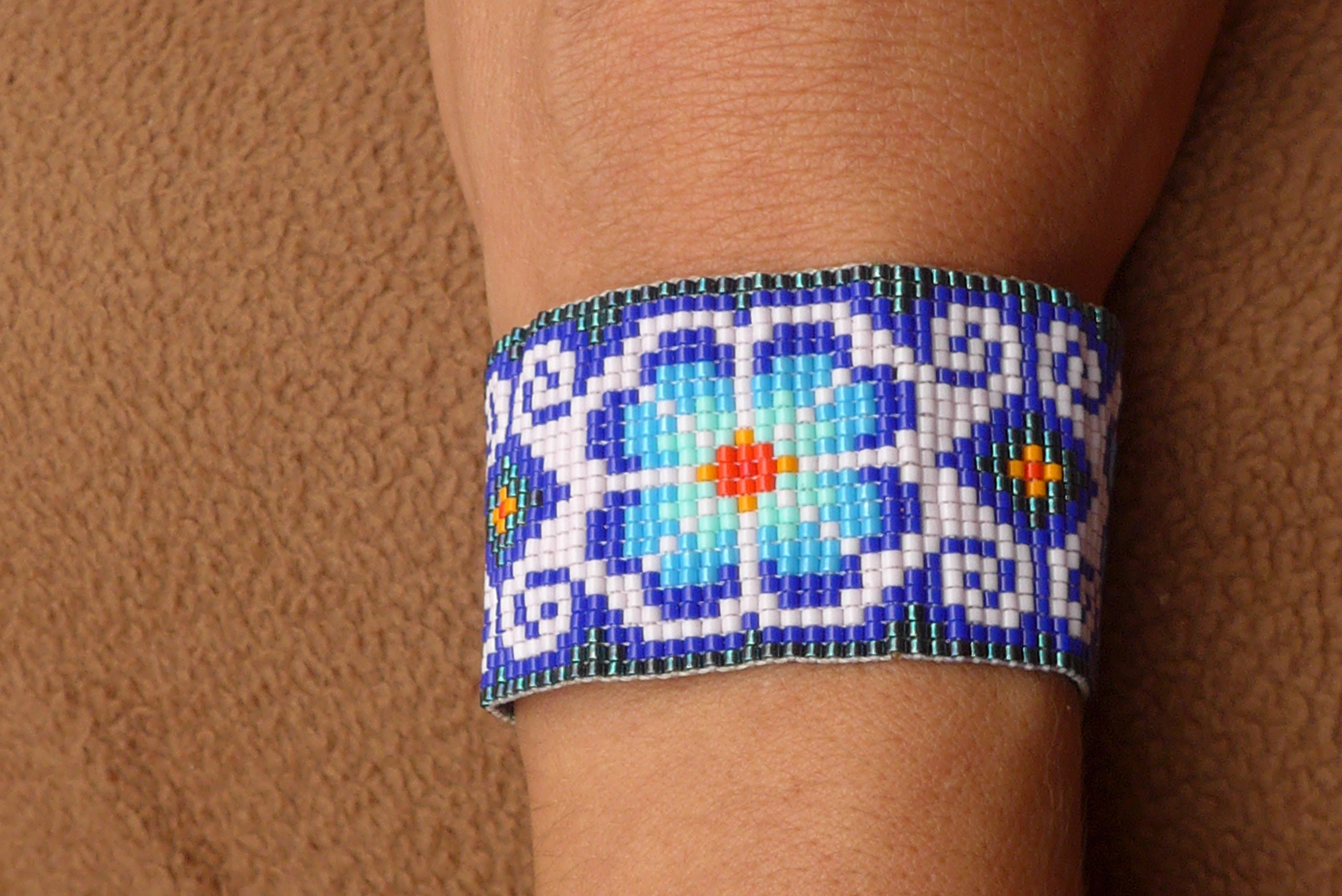 Beaded Peyote Bracelet Unisex - Etsy