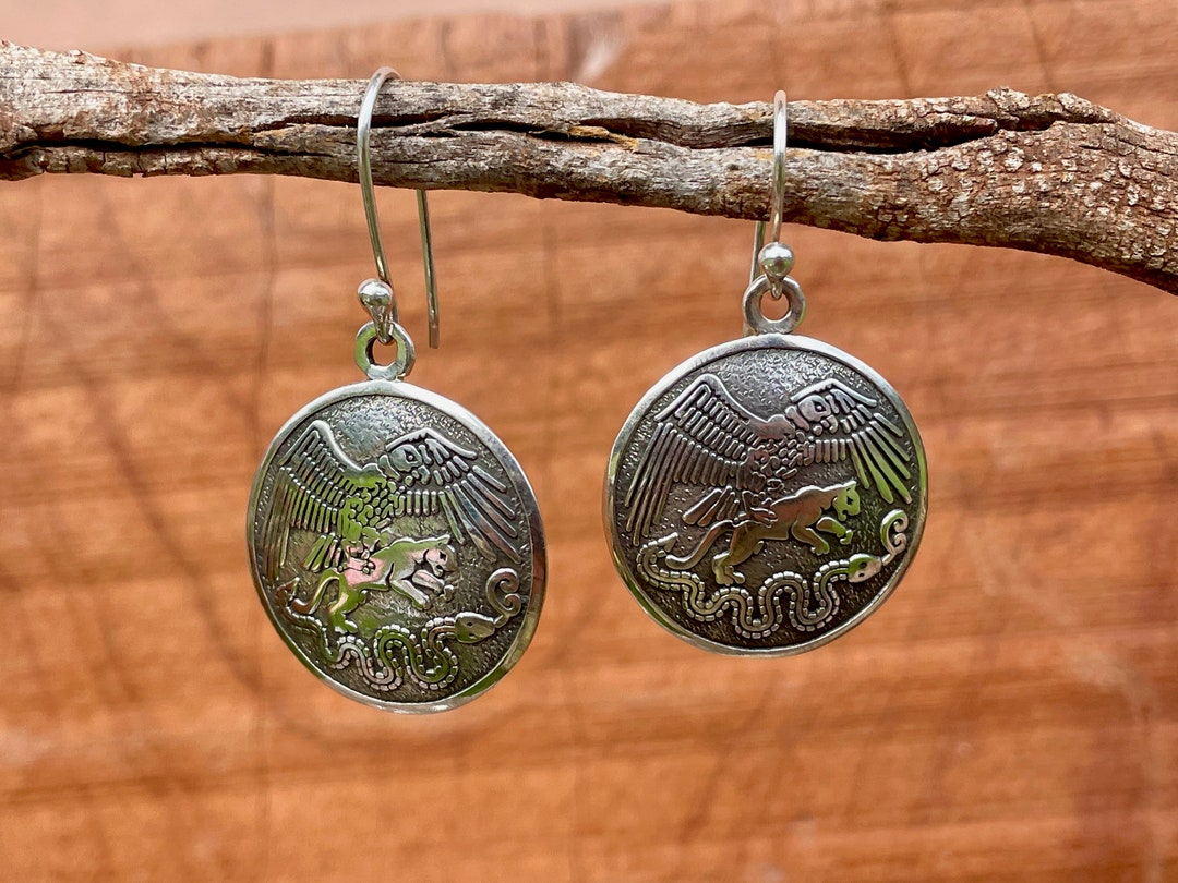Silver, Condor Puma and Snake the Andean Trilogy Earrings - Etsy