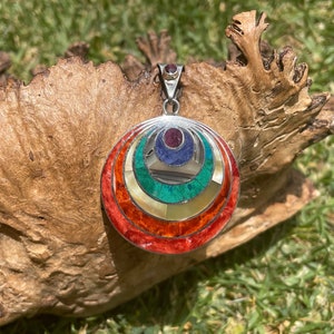 Silver Andean Chakra Stones Pendant - Etsy