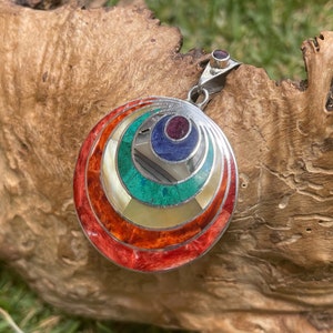 Silver Andean Chakra Stones Pendant - Etsy