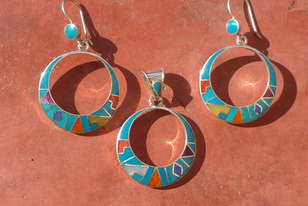 Blue Inca Calendar Jewelry Set - Etsy