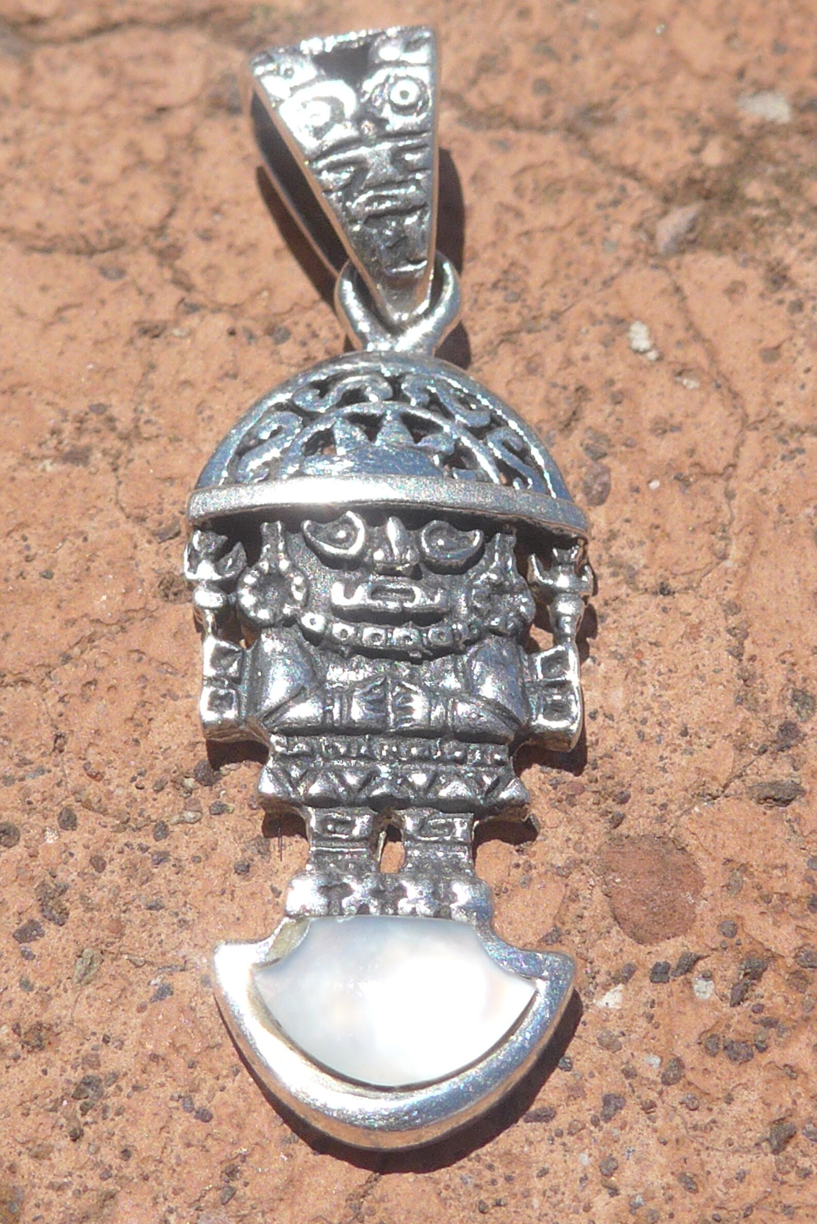 Healing God Tumi Pendant With Mother of Pearl - Etsy