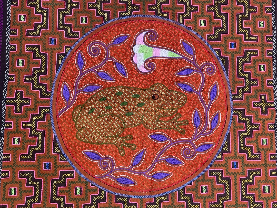 73cm X 70cm - Shipibo Embroidery With Kambo Frog - Etsy
