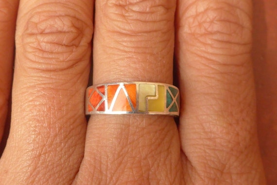 Silver Inka Symbols Ring - Etsy