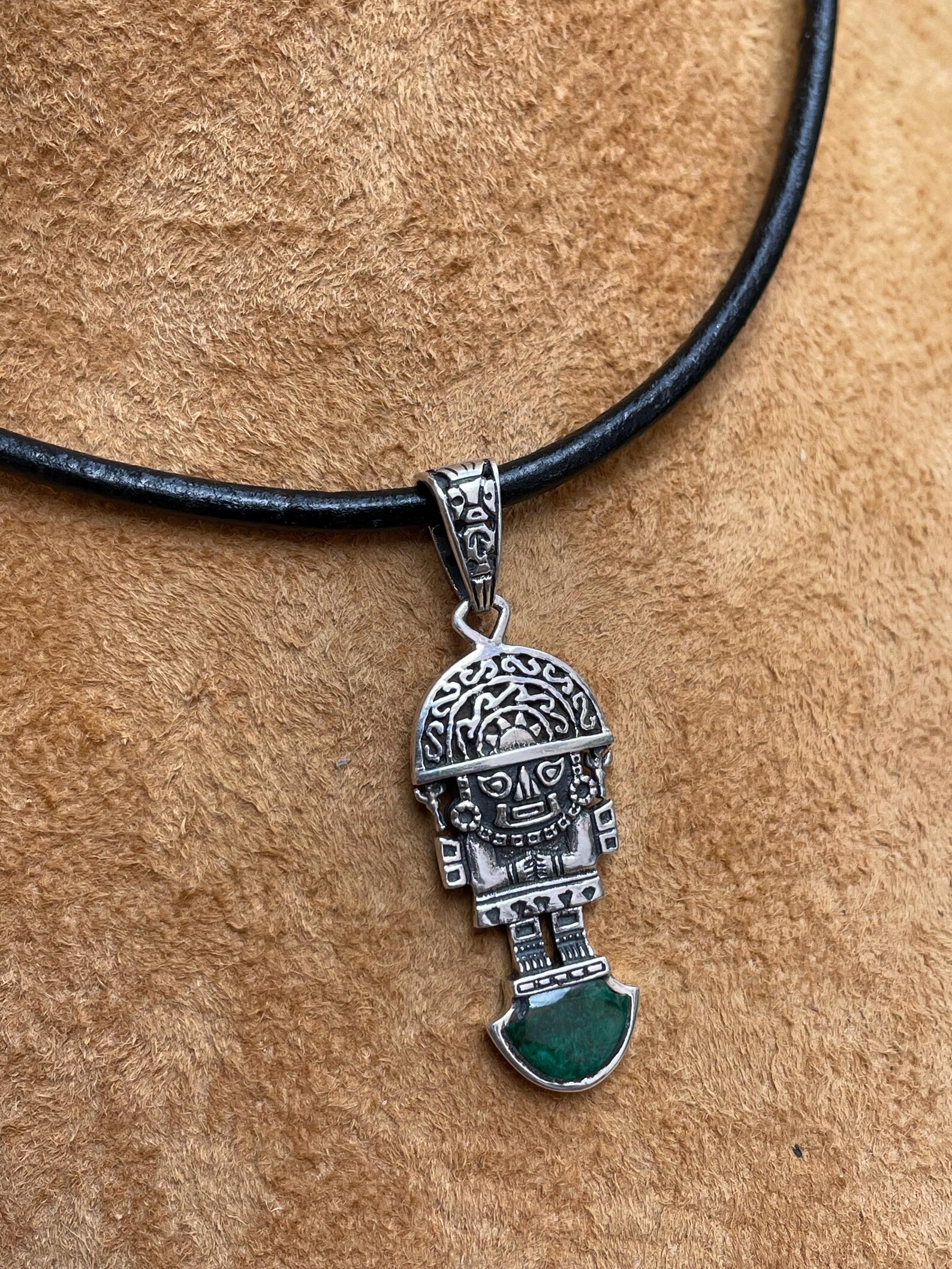 Reversible Healing God Tumi Pendant With Chrysocolla ( Peruvian ...