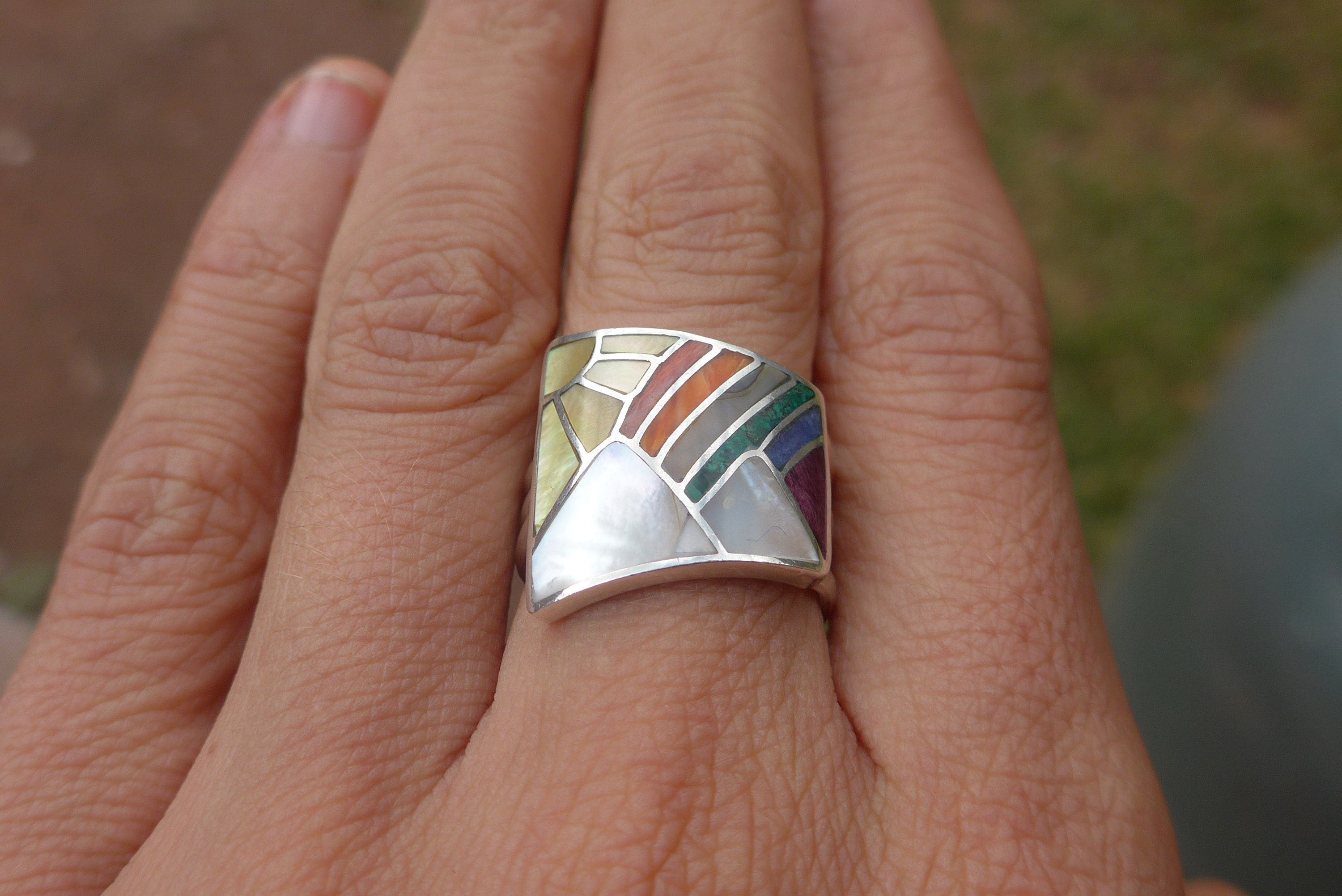 Nature Ring - Mountains, Rainbow and Sun - Colorful Ring - Etsy
