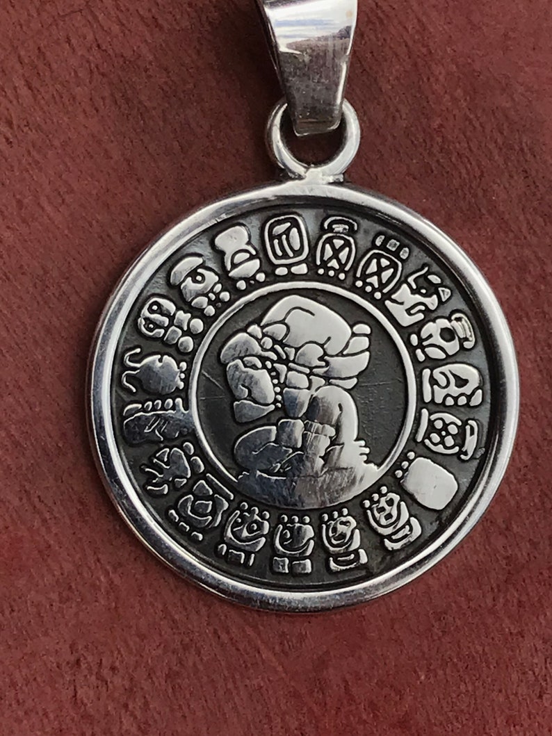 Silver Mayan Calendar Pendant Etsy