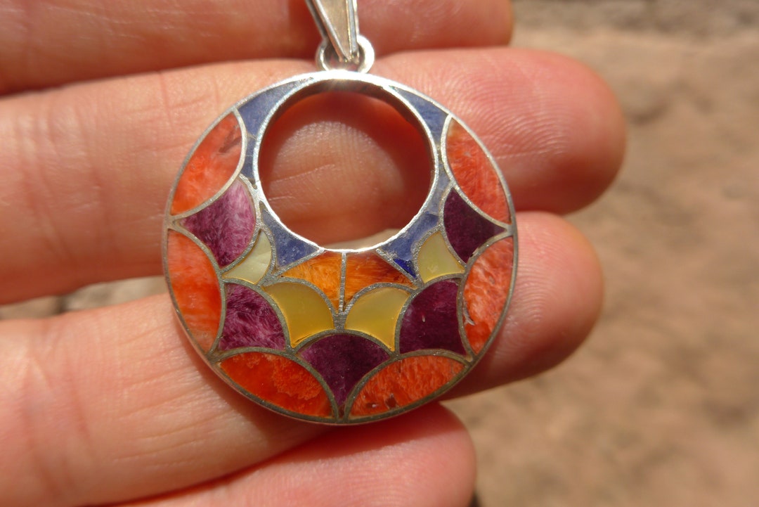 Colorful - Silver Pendant - Etsy
