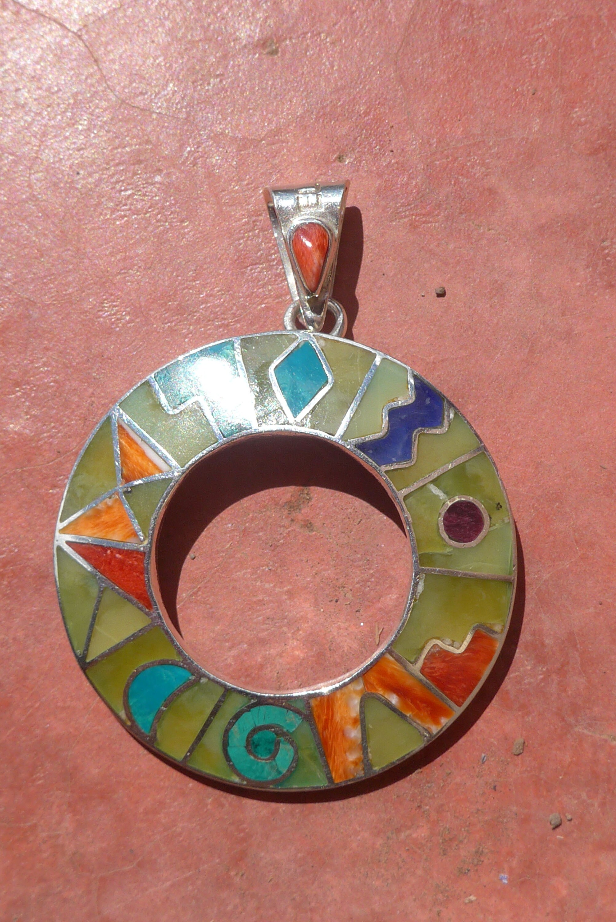 Green and Silver Inca Symbols Pendant With Inca Calendar - Etsy