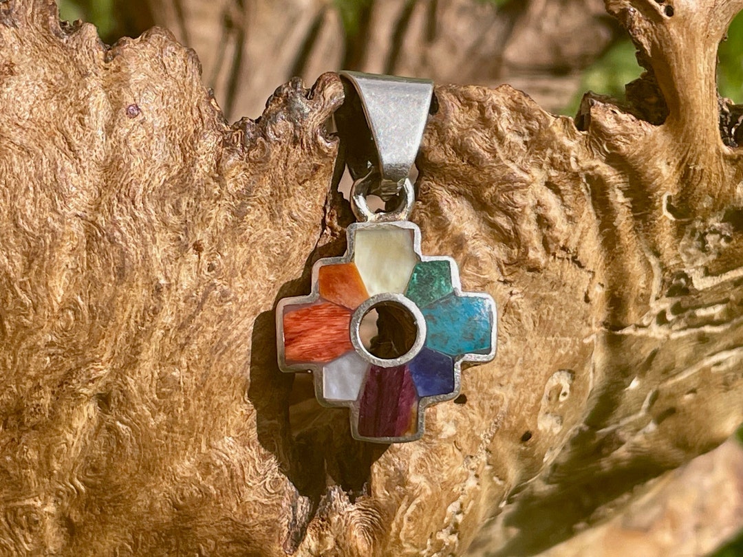 Silver Rainbow Chakana Pendant With Sacred Inca Trilogy Condor, Puma ...