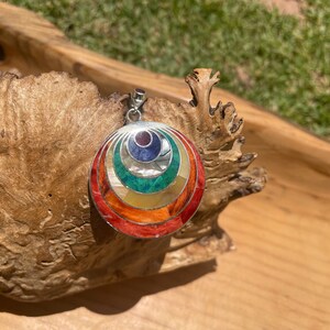 Silver Andean Chakra Stones Pendant - Etsy